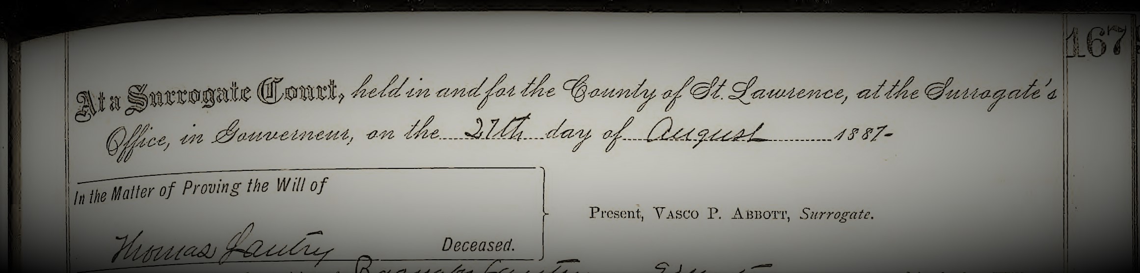 ‘Where there’s a (contested) will …Thomas Lantry of St. Lawrence Co ...