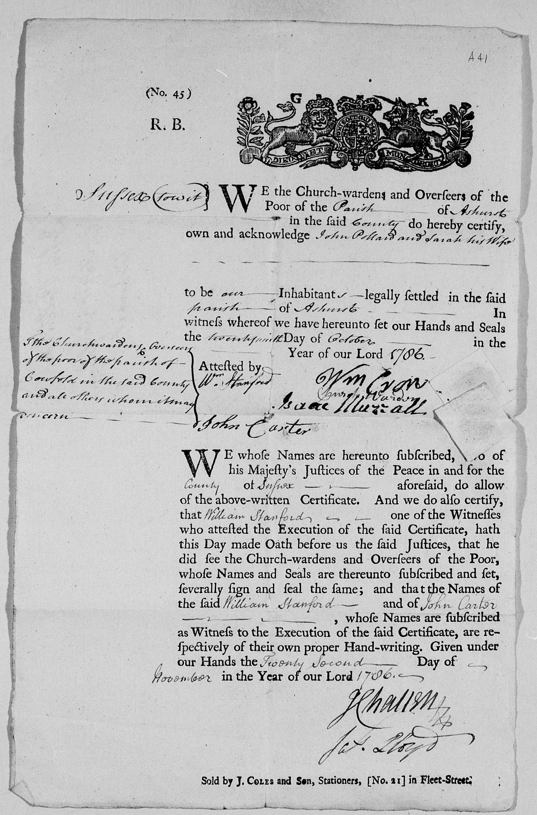 In the Parish Chest: Settlement Examinations, Settlement Certificates ...