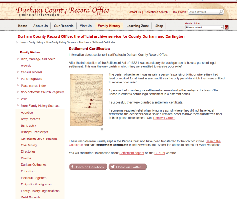In the Parish Chest: Settlement Examinations, Settlement Certificates ...